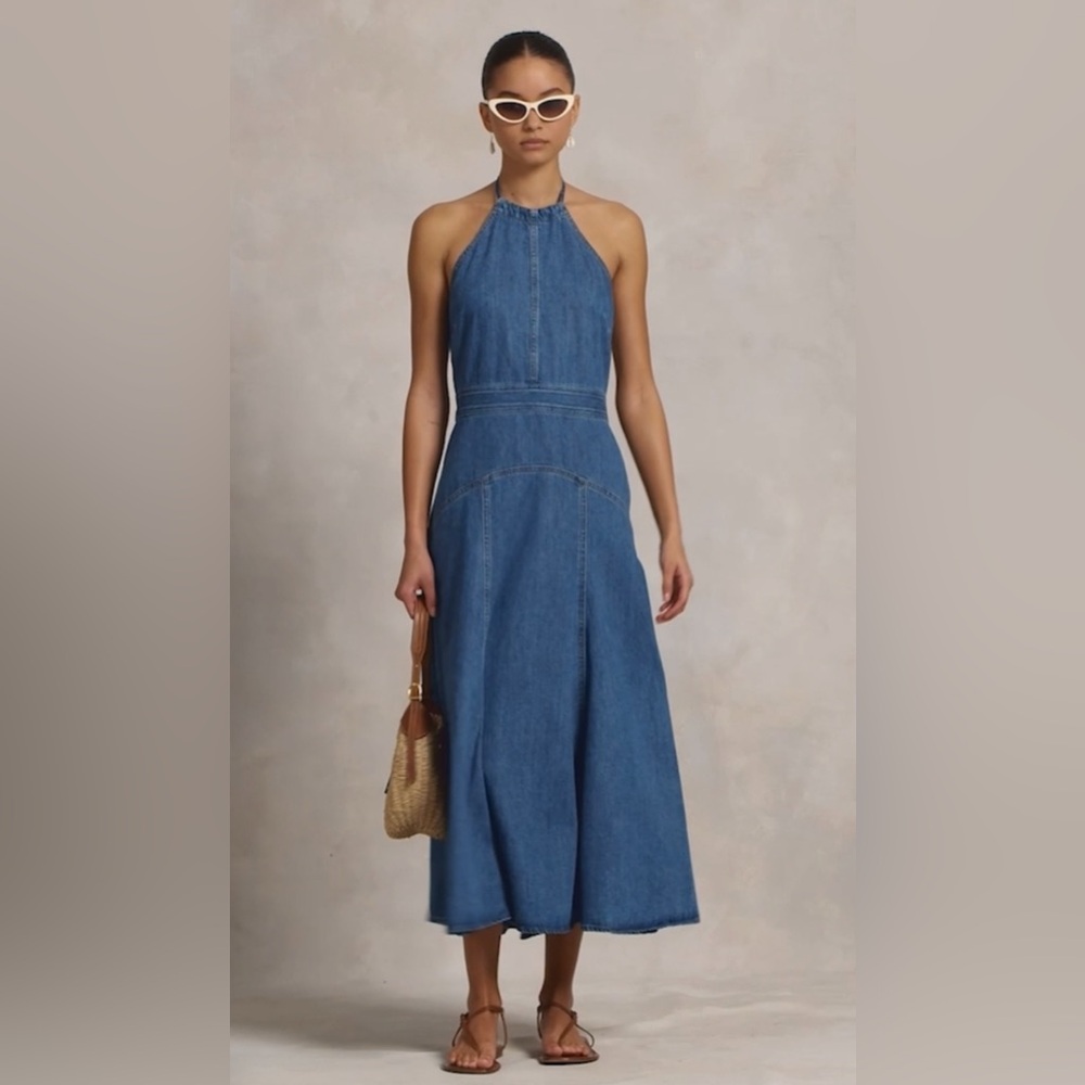 Polo Ralph Lauren | Dresses | Polo Ralph Lauren Denim Halter Dress Size ...